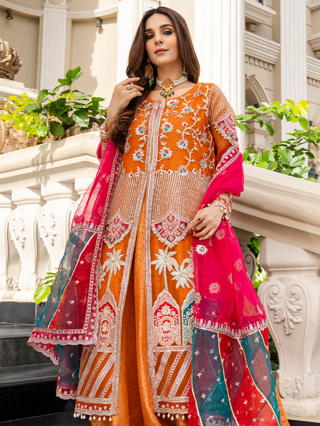 SJ-23017-B RUST | Luxury Semi Formal – ShahJahan Official
